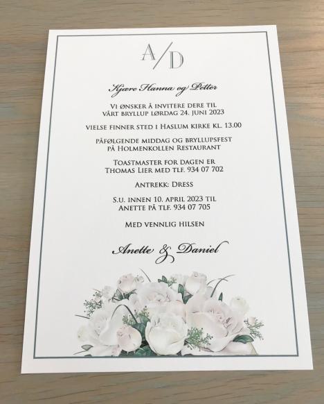 Enkle bryllupsinvitasjon